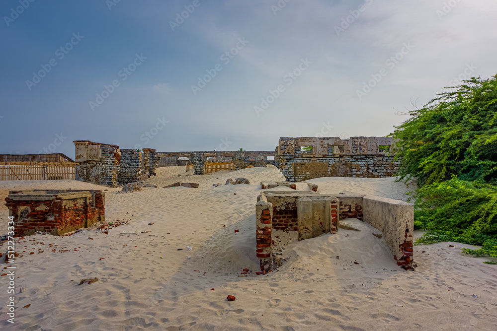 Old Destroyed town at Dhanushkodi south-eastern tip of Pamban Island ...