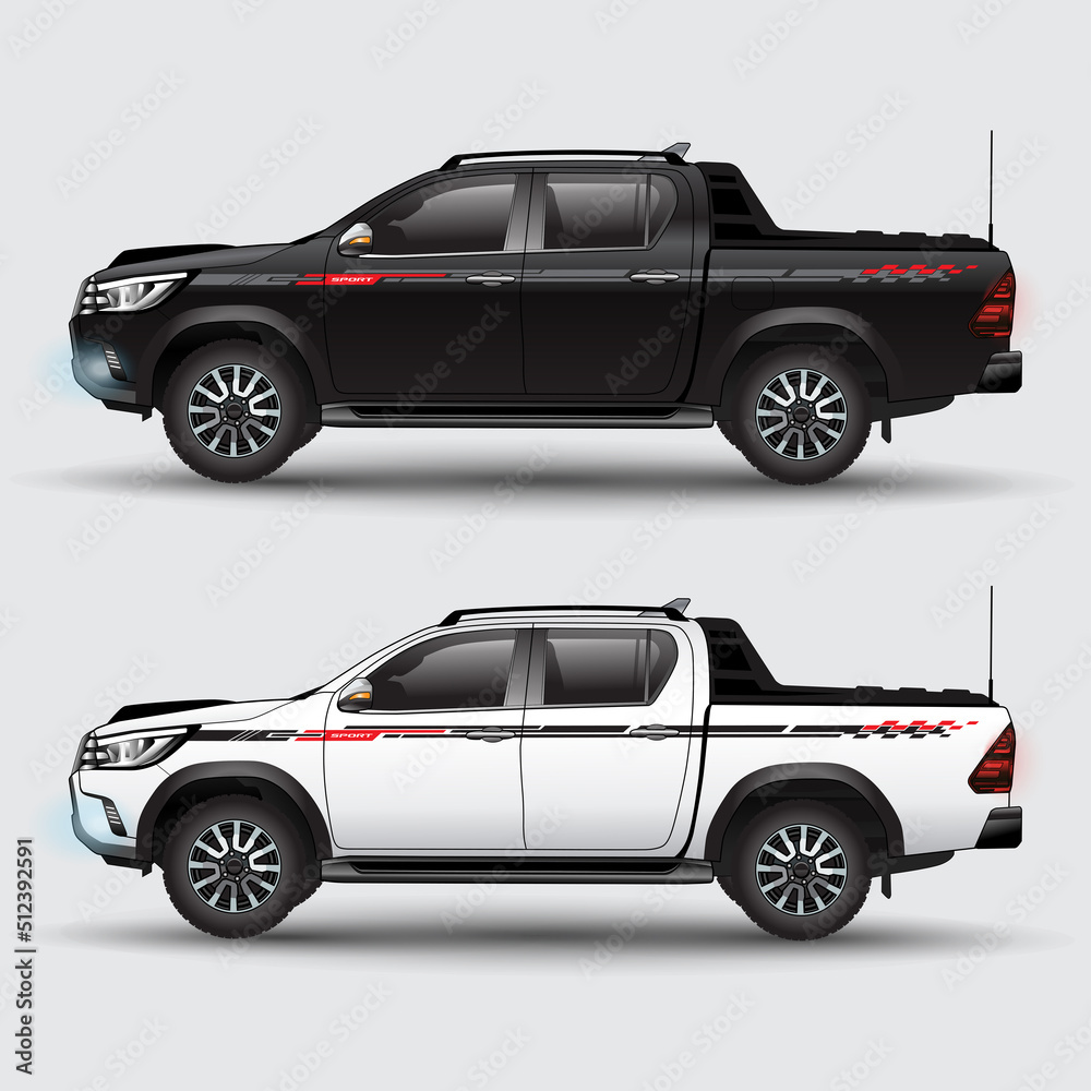 4 wheel drive truck and car graphic vector Stock Vector | Adobe Stock