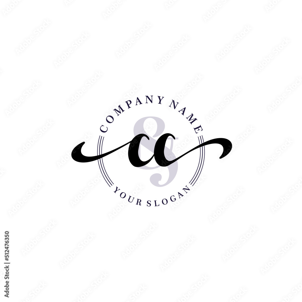CC Initial handwriting logo vector. Hand lettering for designs. Stock ...