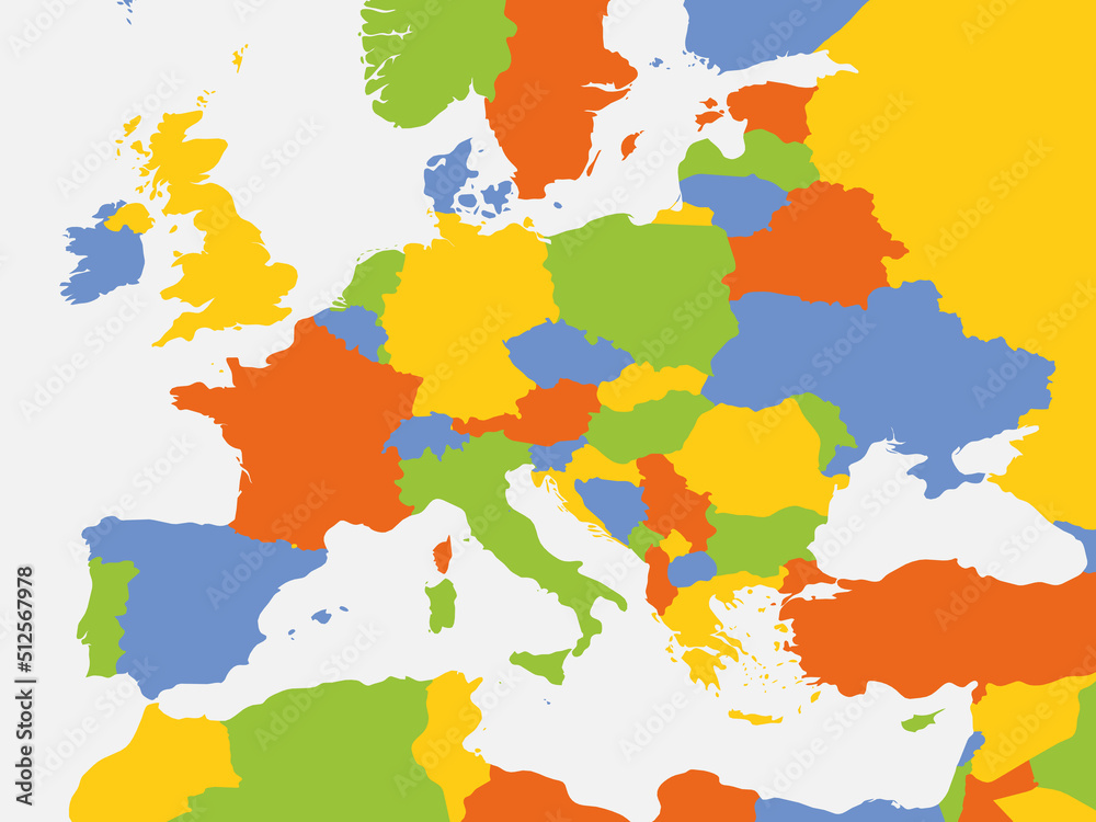 Political map of Europe continent Stock Vector | Adobe Stock