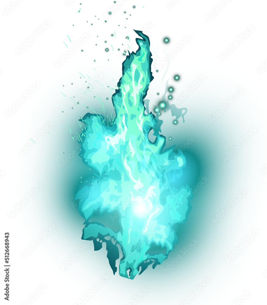 Mystical Blue Fire Flames Stock Photo | Adobe Stock