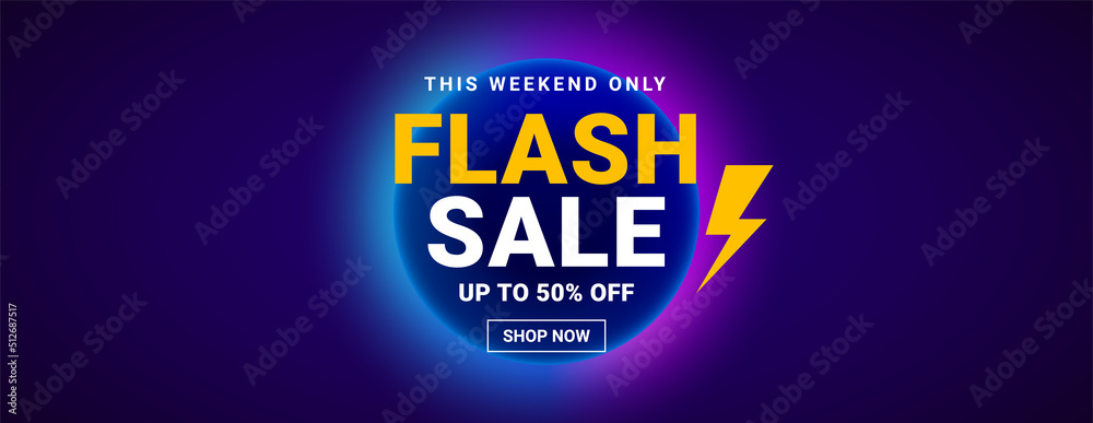 Flash sale banner offer promo sticker template. Flash sale promo price ...