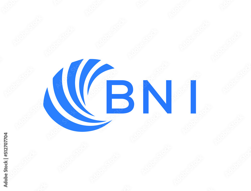 BNI Flat accounting logo design on white background. BNI creative ...