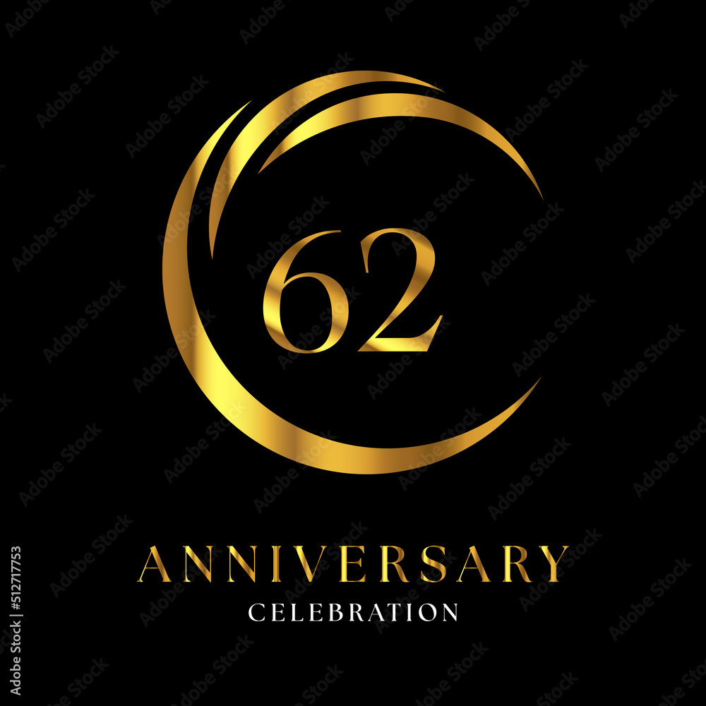 62th golden anniversary logo design for wedding or marriage, greetings ...