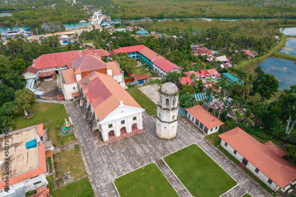 Loay, Bohol, Philippines - Aerial of Church of the Holy Trinity, also ...