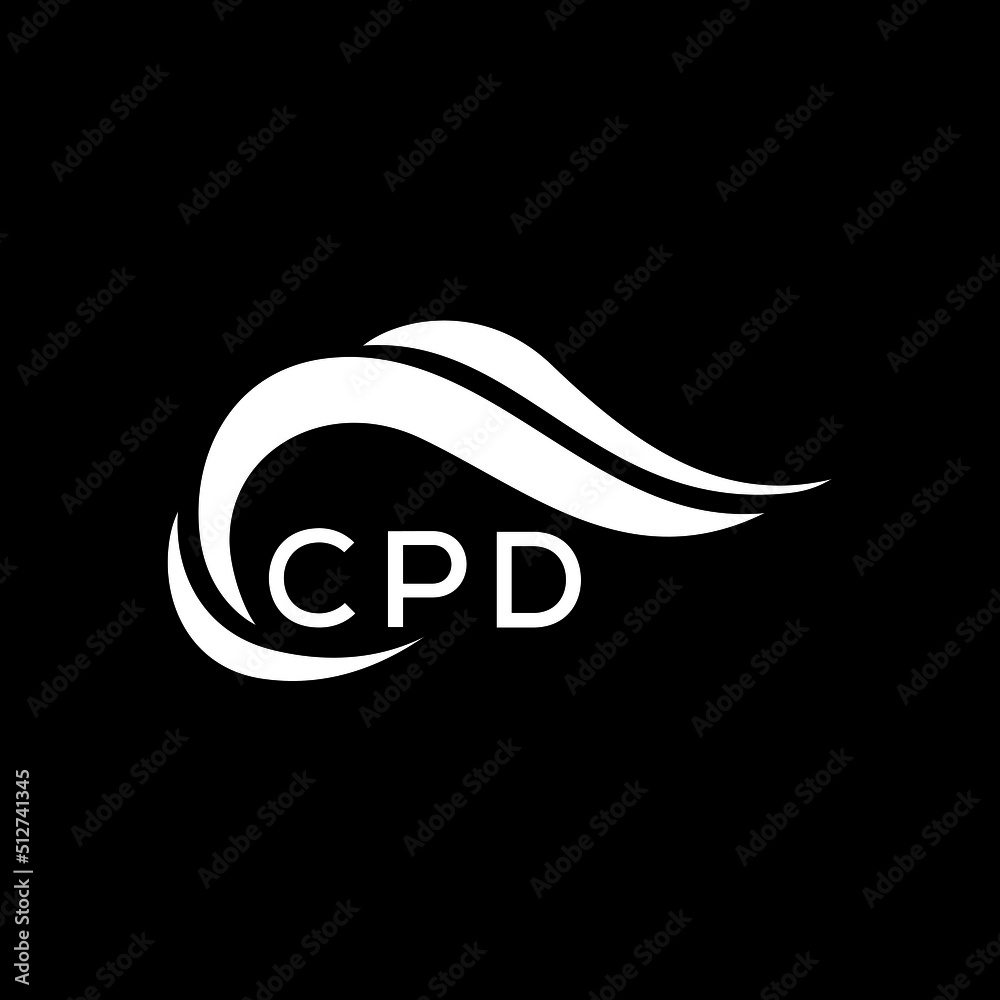 CPD letter logo. CPD best black ground vector image. CPD letter logo ...