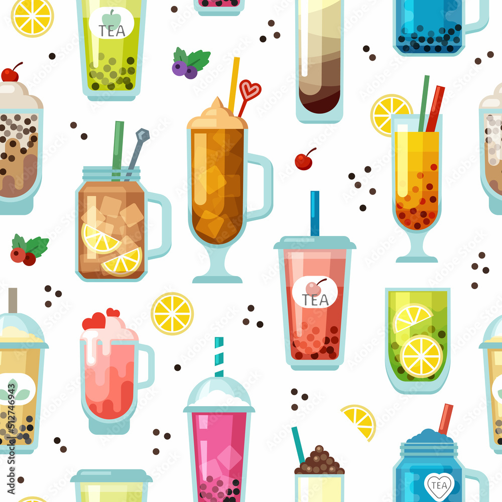 cocktails pattern. alcoholic drinks in transparent glasses. Vector ...
