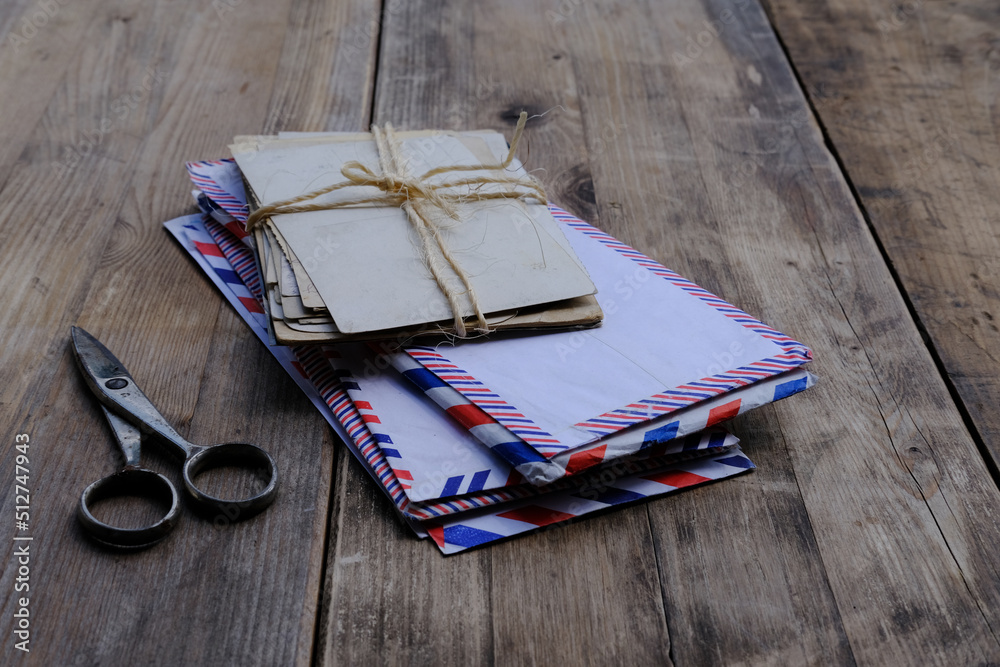 old photographs, envelopes from letters, home archive documents ...