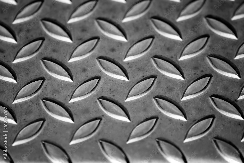 Solid diamond metal plate surface shows stainless steel flooring in ...