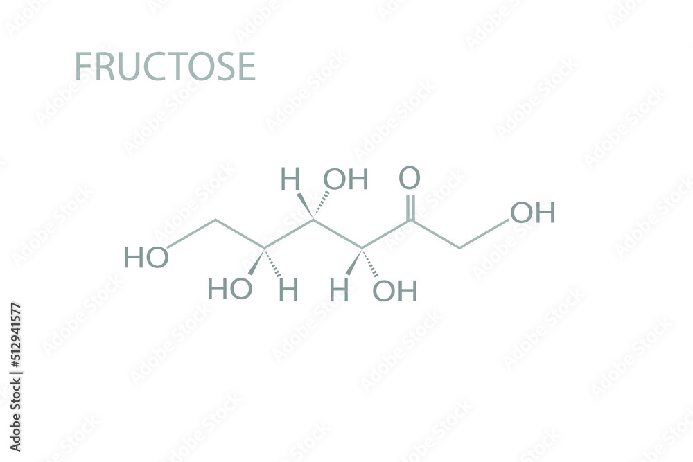 Fructose molecular skeletal chemical formula. Stock Vector | Adobe Stock