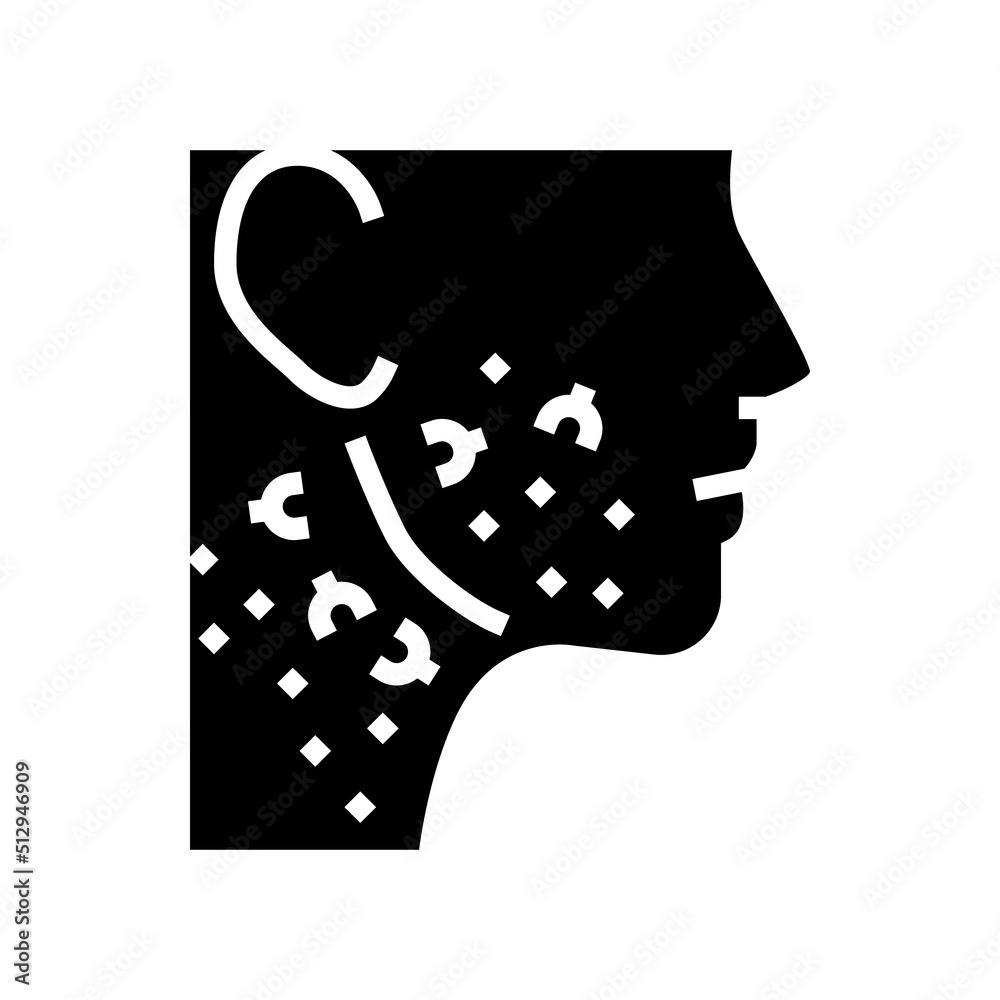 face neck ingrown hair glyph icon vector. face neck ingrown hair sign ...