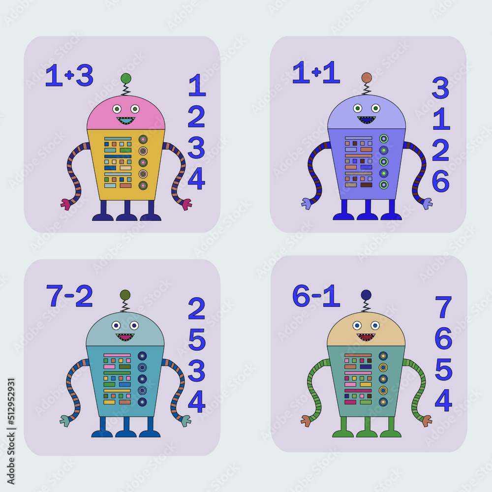 worksheet vector design, task to calculate the answer and connect to ...
