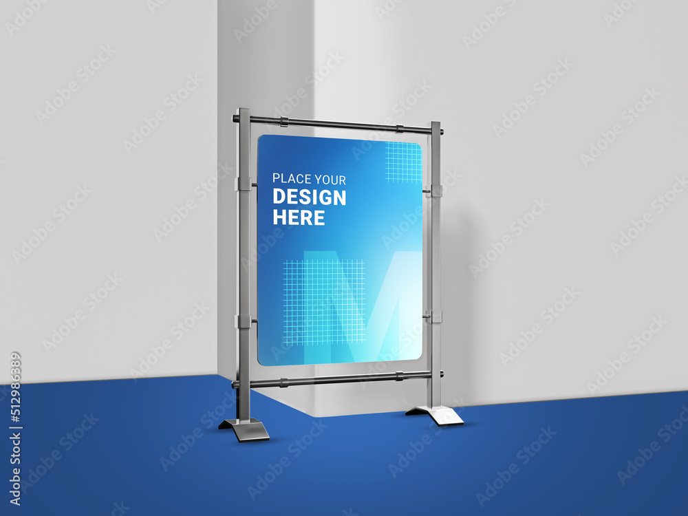 Illustration Stock Standee Mockup for road side promotion and ...