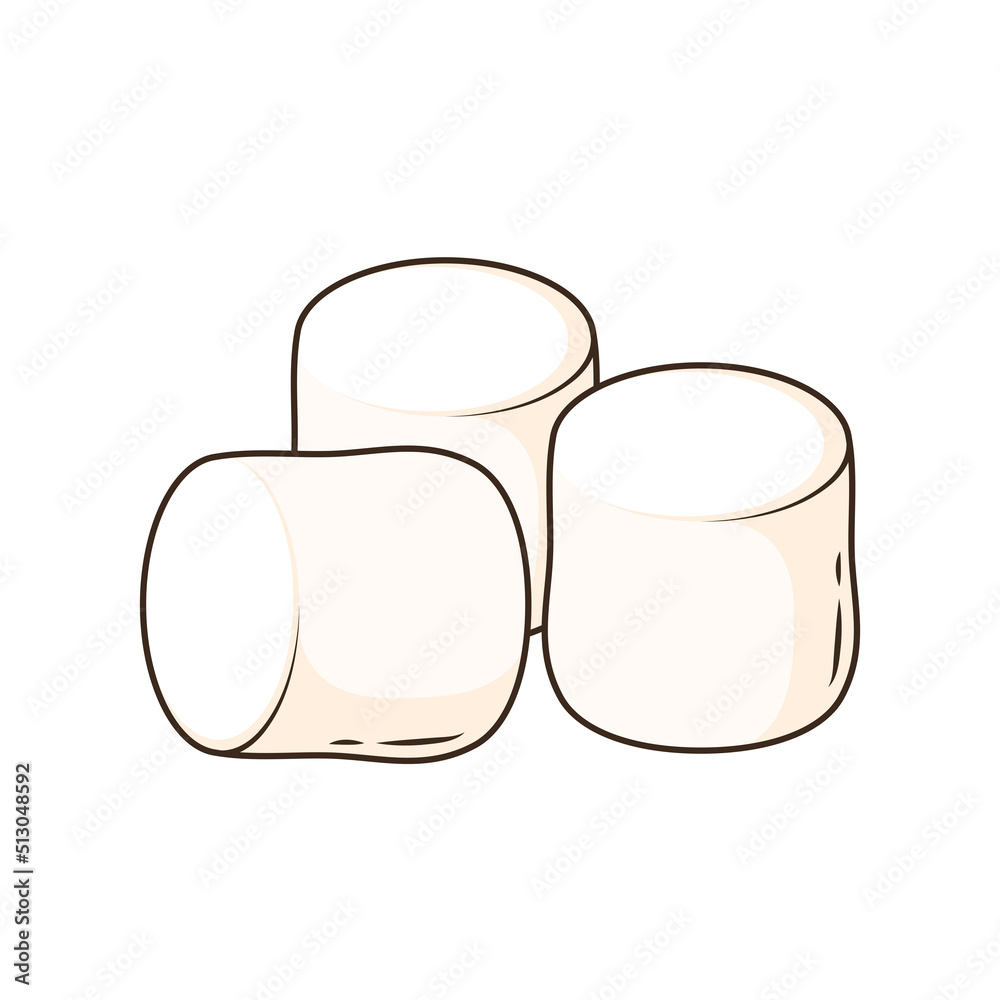 Marshmallow cartoon vector. Marshmallow logo design. Marshmallow icon ...