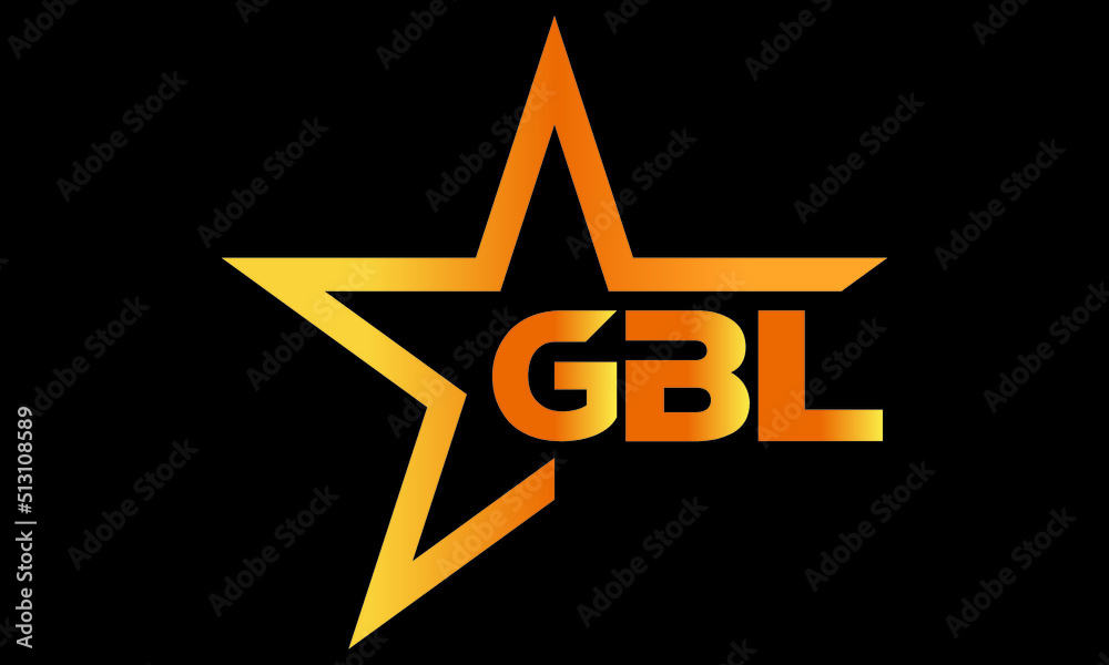 Image vectorielle Stock GBL golden luxury star icon three letter logo design vector template ...