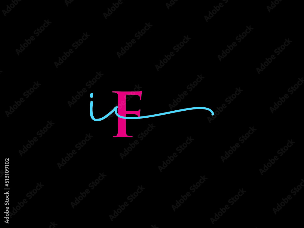 Colorful IF Logo Icon, Signature If fi Letter Logo Design For Luxury ...