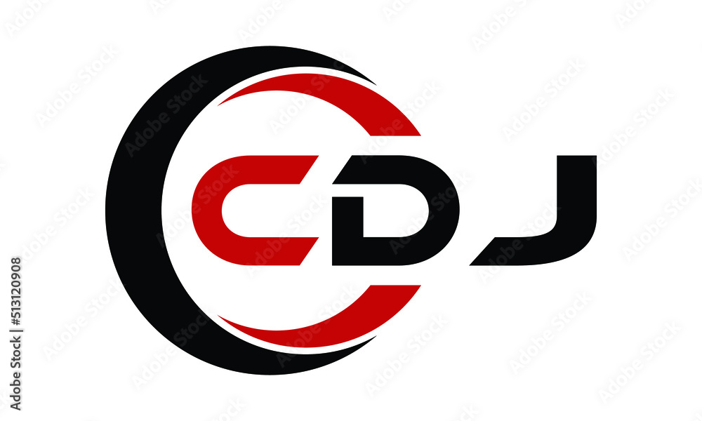 Vector de Stock CDJ swoosh three letter logo design vector template ...
