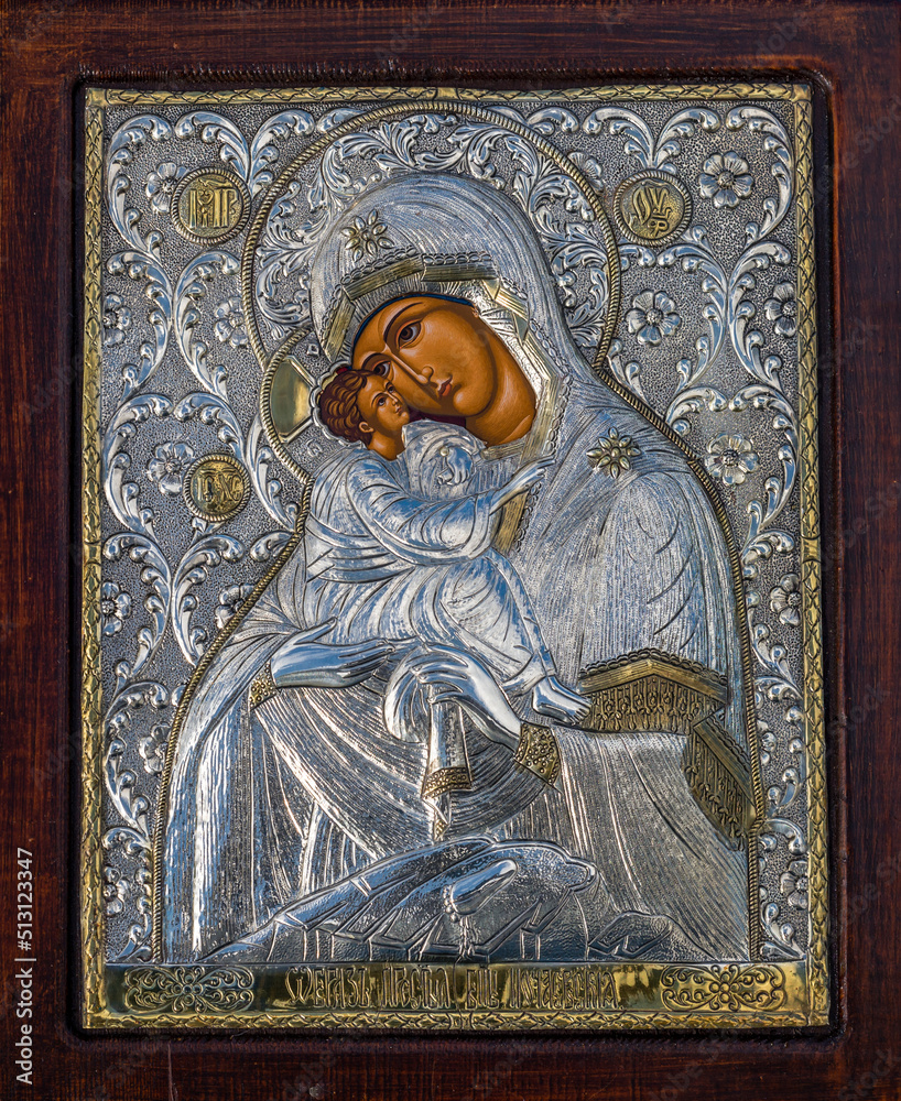traditional orthodox icon of Mother Mary, Icon of Madonna, Jesus ...