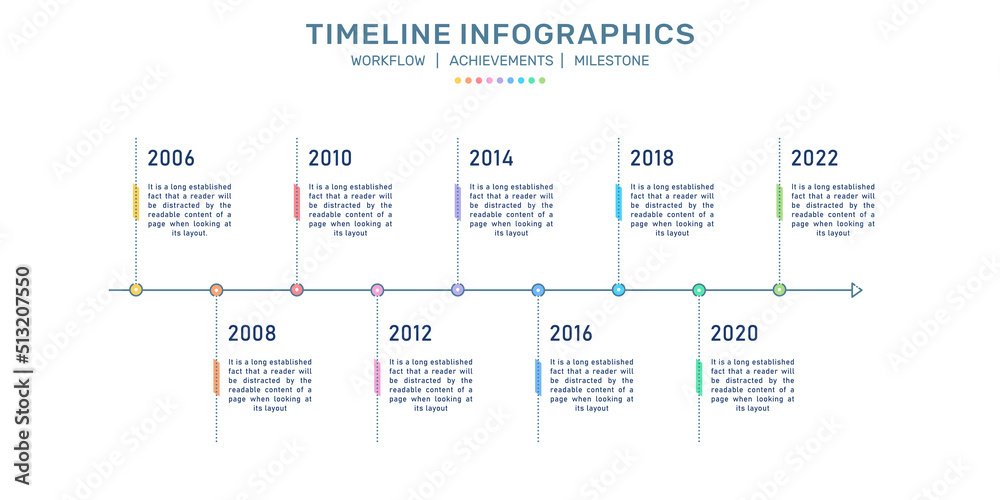 เวกเตอร์ Stock Timeline Infographics, Business development process ...