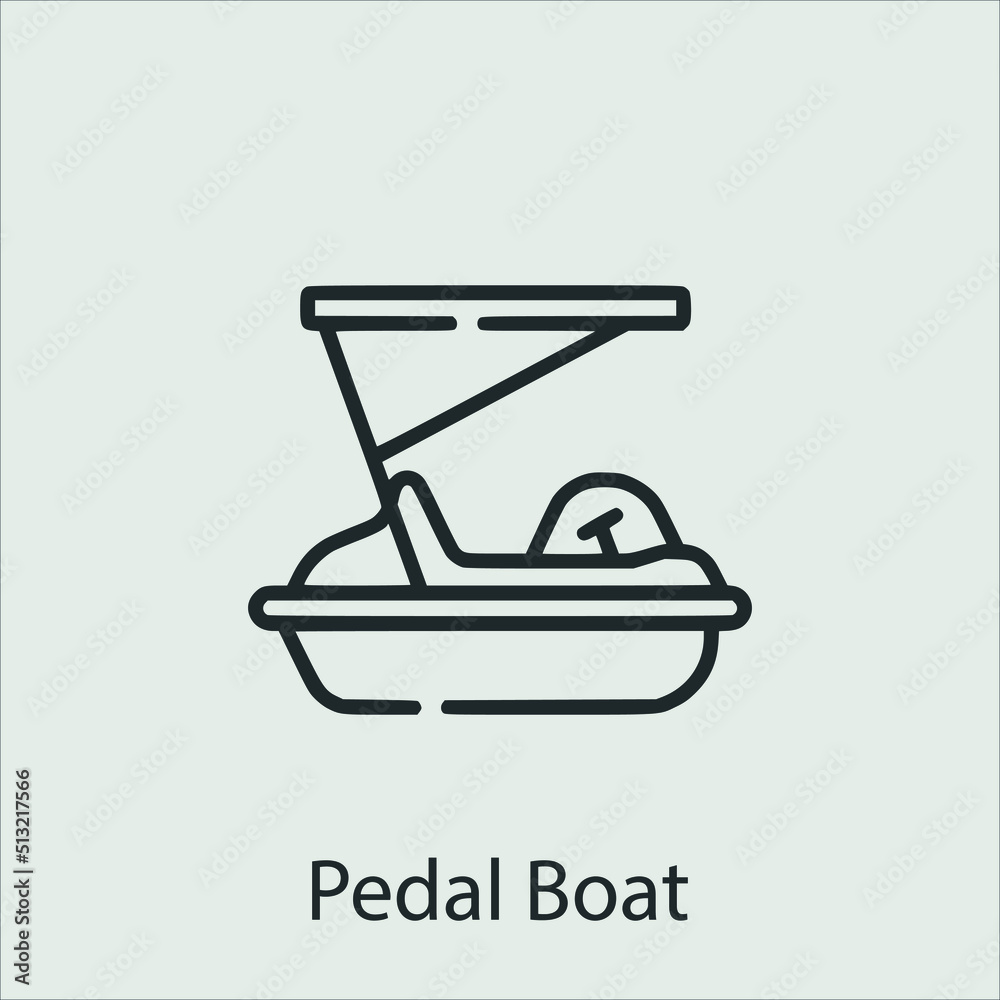 pedal boat icon vector icon.Editable stroke.linear style sign for use ...