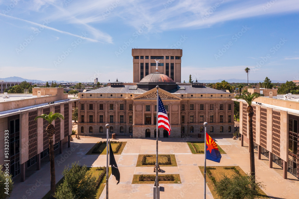 Phoenix, Arizona. Capitol building with flags Stock Photo | Adobe Stock