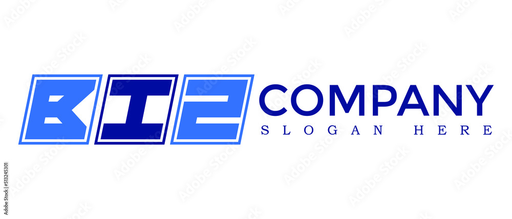 BIZ three Letter Rounded rectangle boxes shape element symbol digital ...