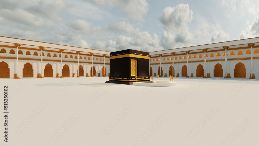 Ilustración de Stock Makkah kaaba hajj muslims | Adobe Stock