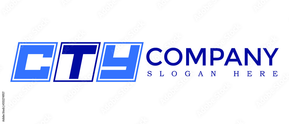 CTY three Letter Rounded rectangle boxes shape element symbol digital ...