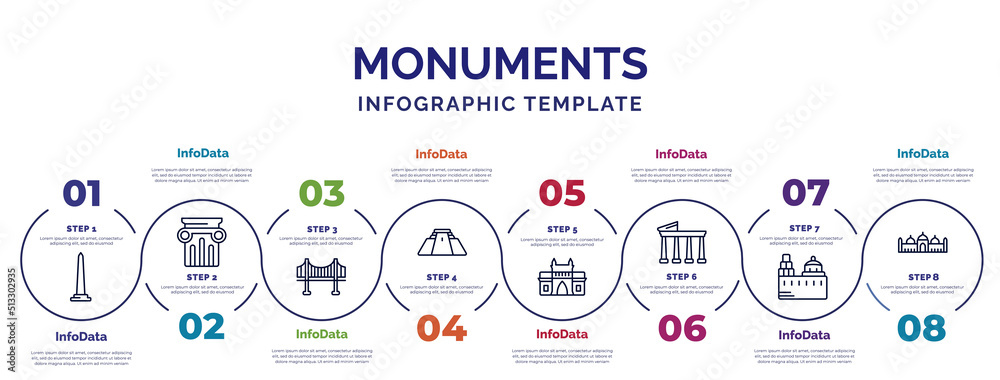 infographic template with icons and 8 options or steps. infographic for ...