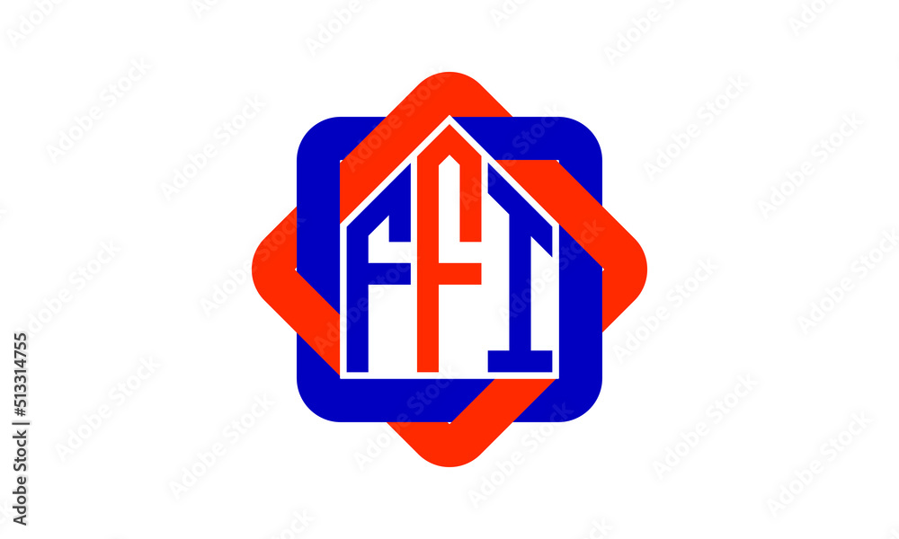 Image vectorielle Stock FFI three letter real estate logo with home ...