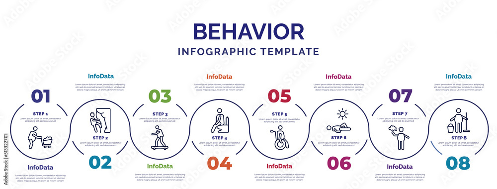 infographic template with icons and 8 options or steps. infographic for ...