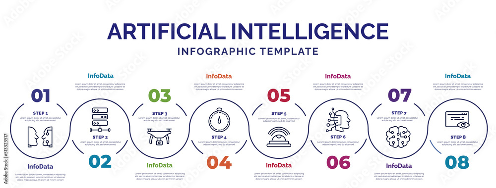 infographic template with icons and 8 options or steps. infographic for ...