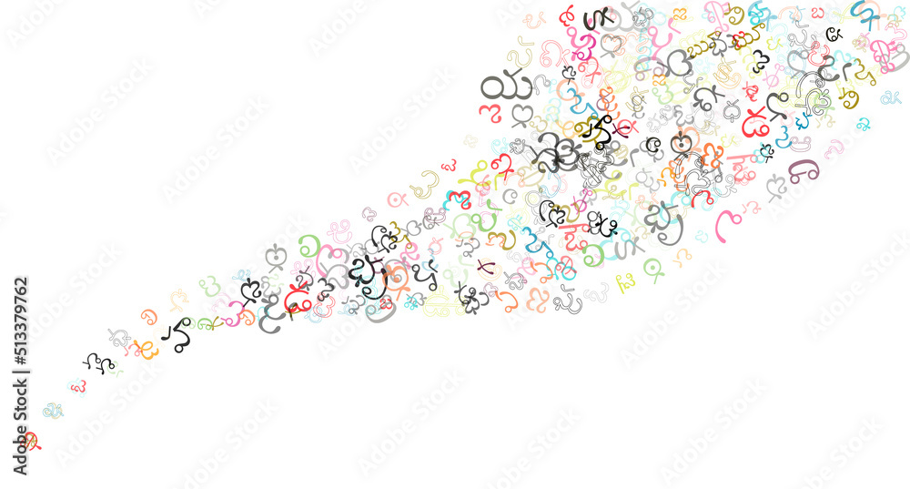 Colorful vector design made from Telugu letters, scripts, or characters ...
