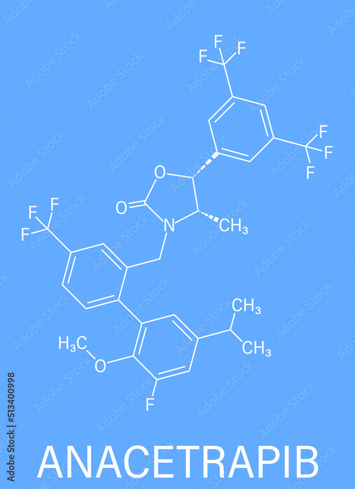 Anacetrapib hypercholesterolemia drug molecule. CETP or ...