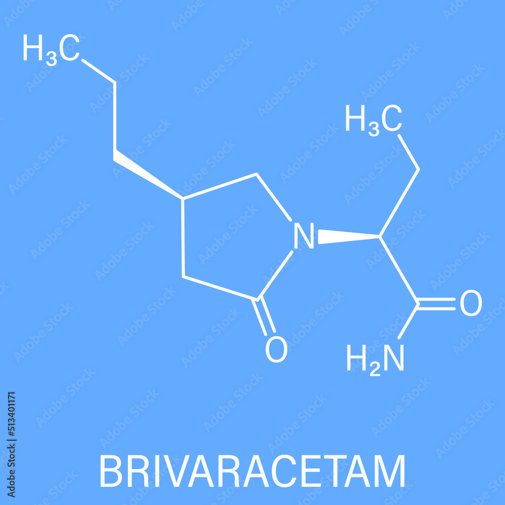 Brivaracetam anticonvulsant drug molecule. Used in treatment of ...