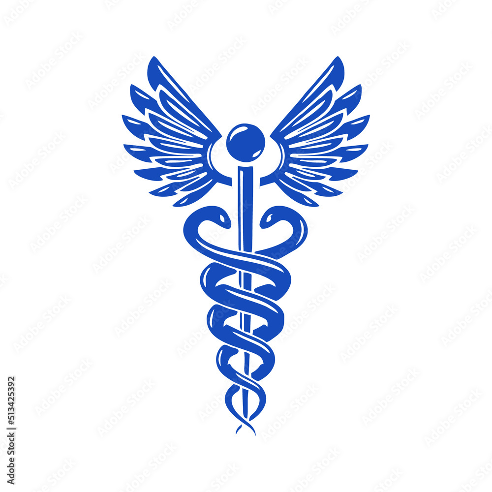 Medical Snake Caduceus Logo Sign Template Vector Isolated on White Background Stock Vector ...