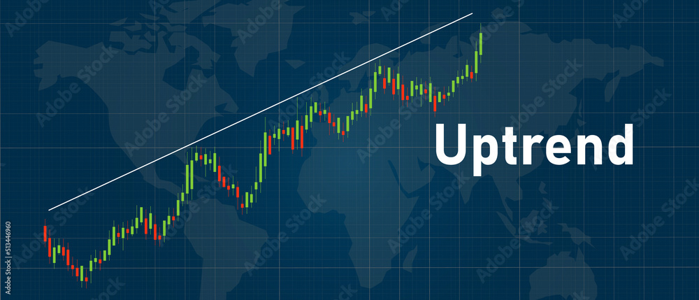 Uptrend stock price global market bullish candle stick trading pattern ...
