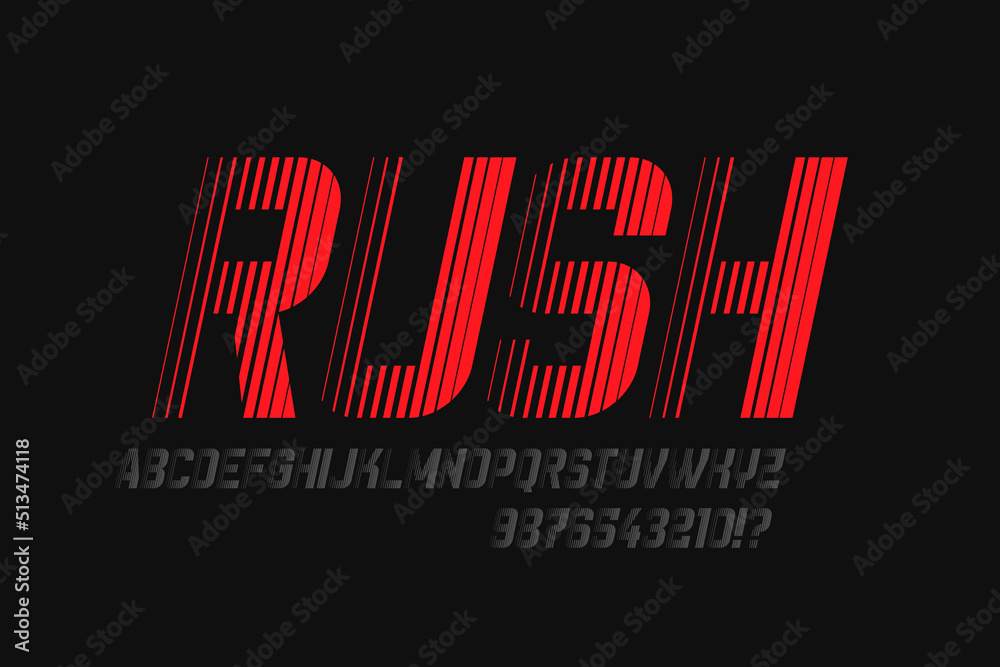 Sport style font design, alphabet letters and numbers vector ...