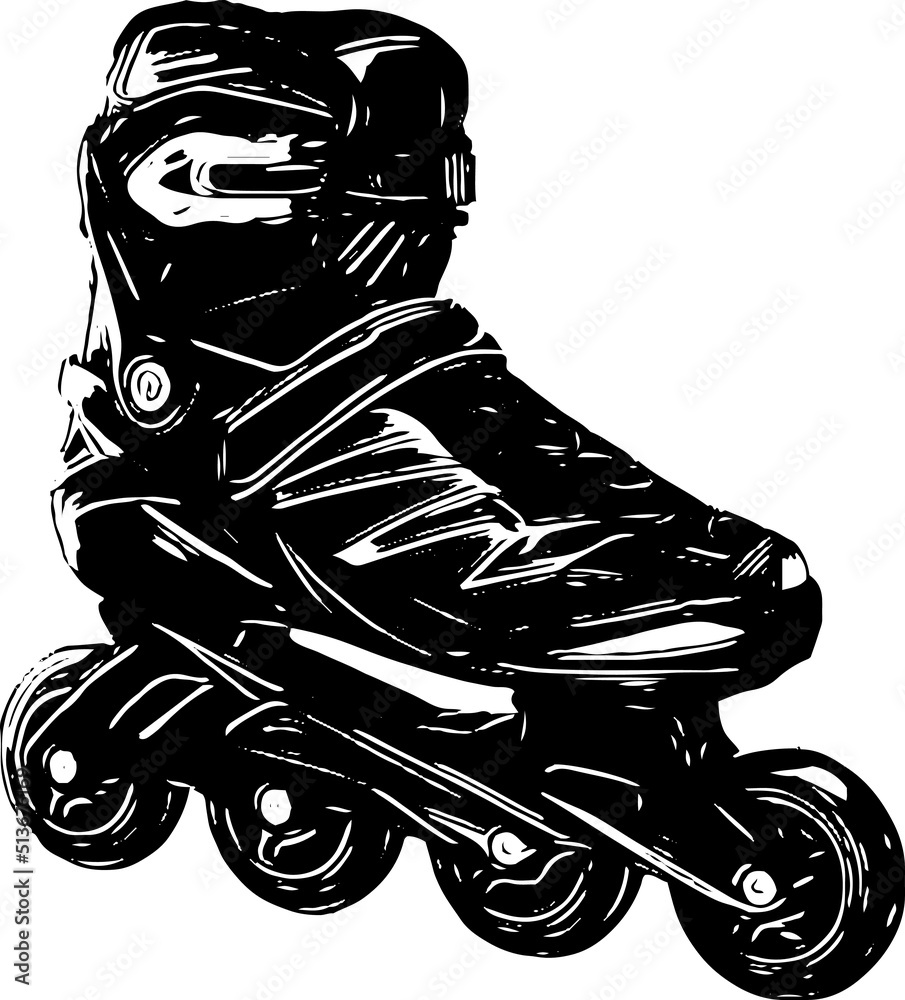 Skating shoes vector, Silhouette of Skating shoes, Sketch drawing of ...