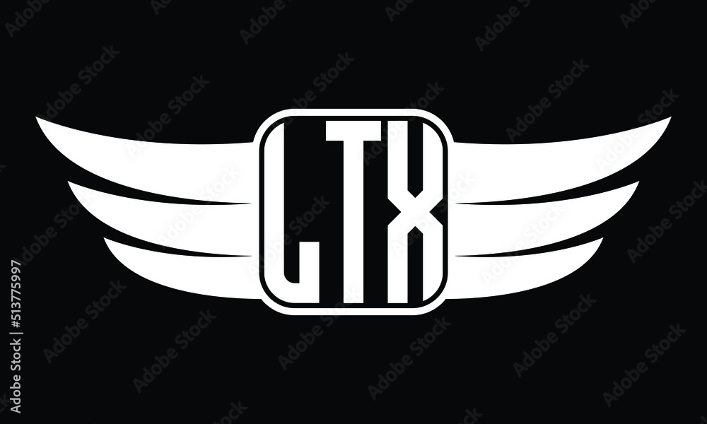 LTX three Letter Wings Flying Initial wing symbol minimalist creative ...