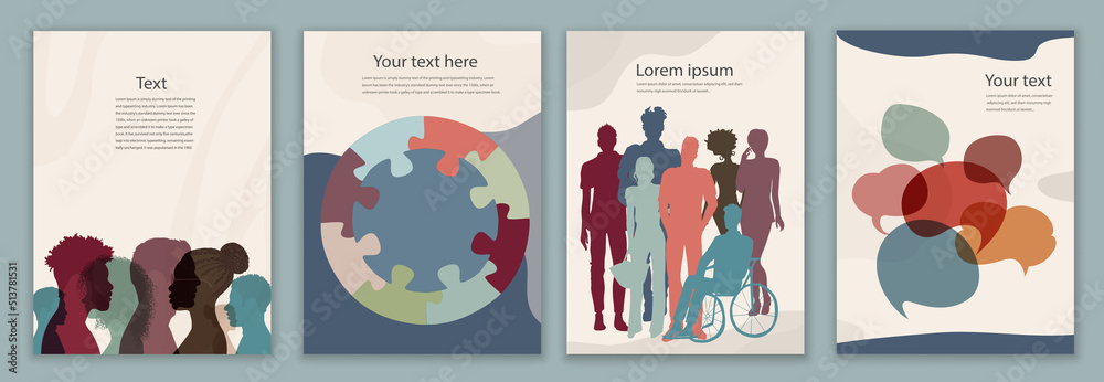 Diversity inclusion and equality concept. Group of multicultural and ...