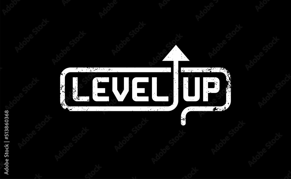 Level Up Typography with arrow icon. simply, modern, unique concept ...