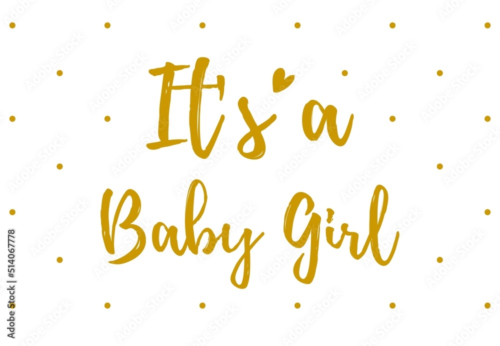It`s a girl hand drawn modern lettering - Baby shower announcement ...