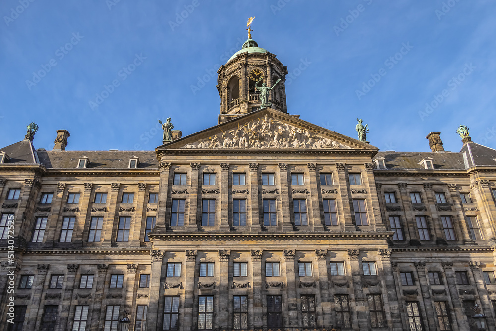 Architectural fragments of Amsterdam Royal Palace building (Koninklijk ...