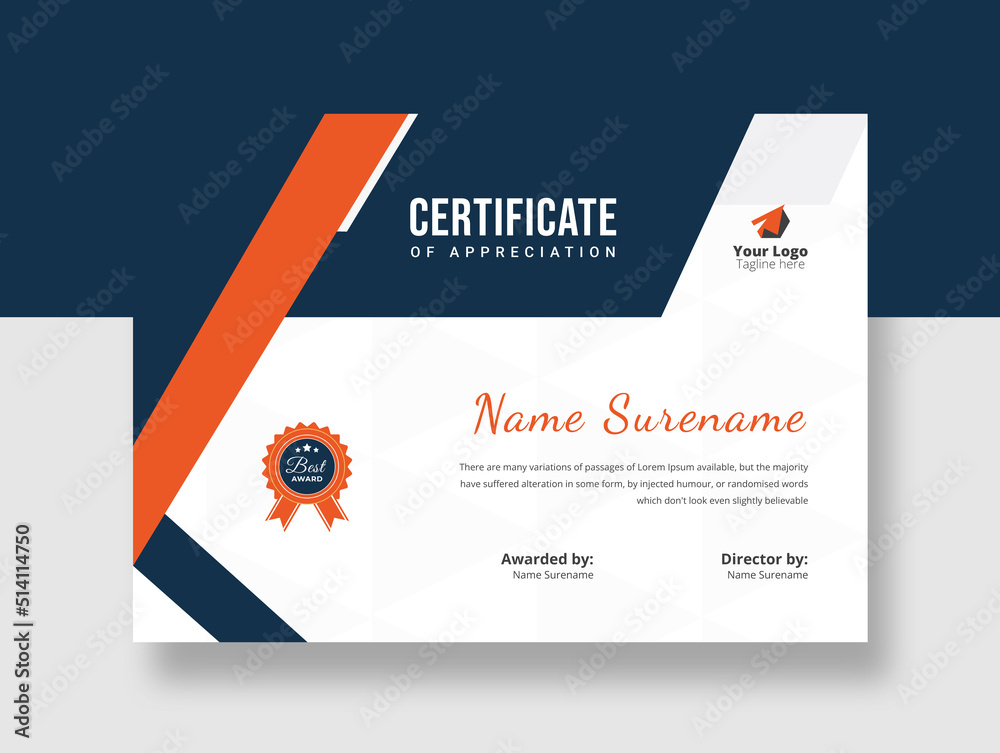 Appreciation & Achievement Certificate Template Design, Certificate ...