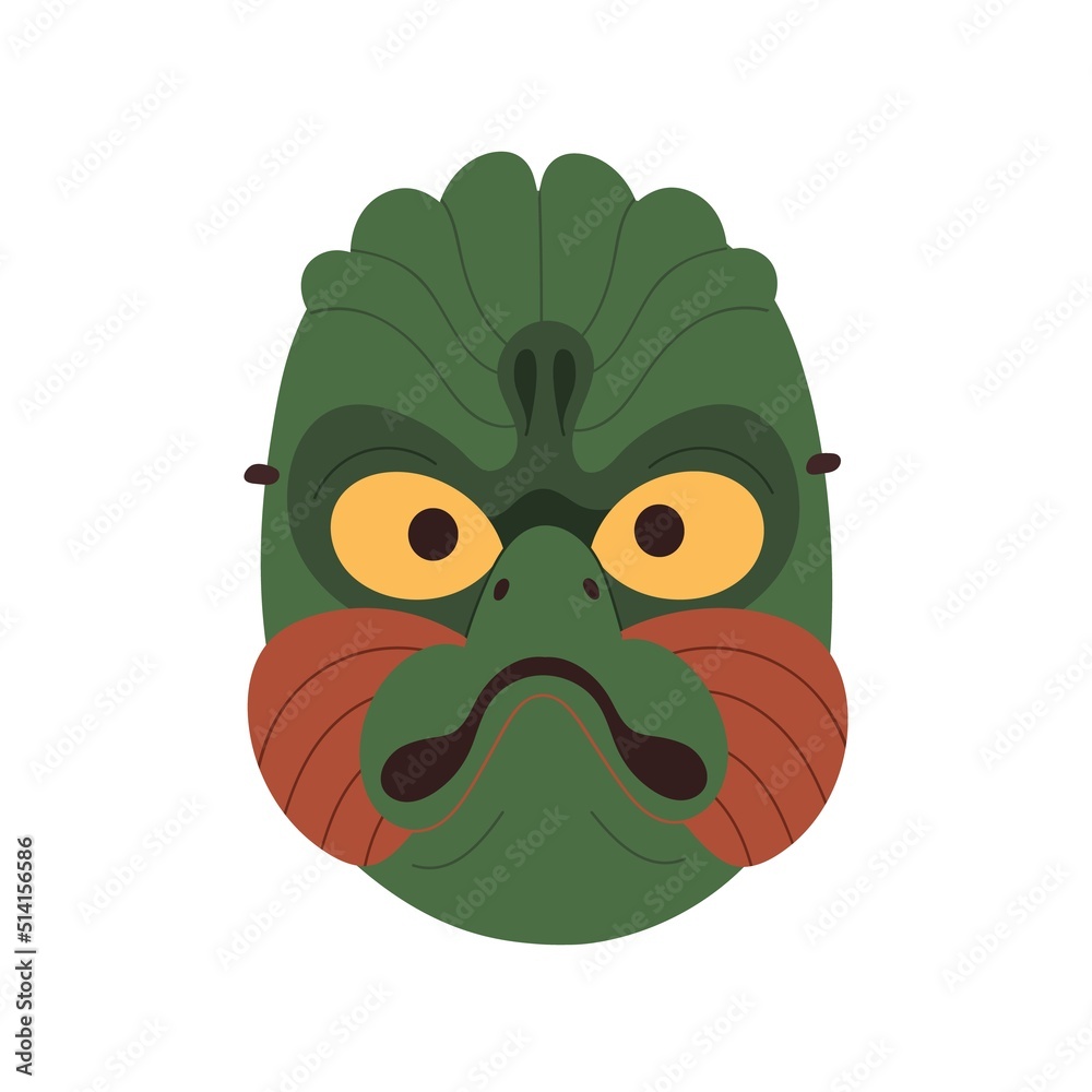 Karura noh mask. Japanese Garuda bird. Japan Kabuki theater character ...