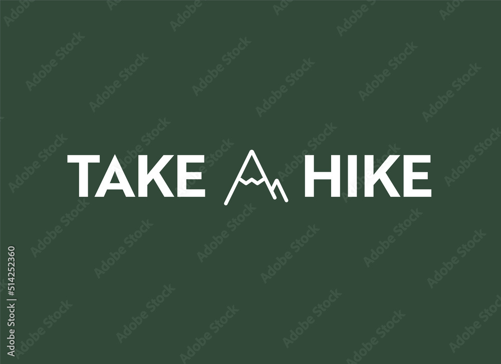 Take A Hike. Mountain symbol stylized into letter A. Hiking logo design ...
