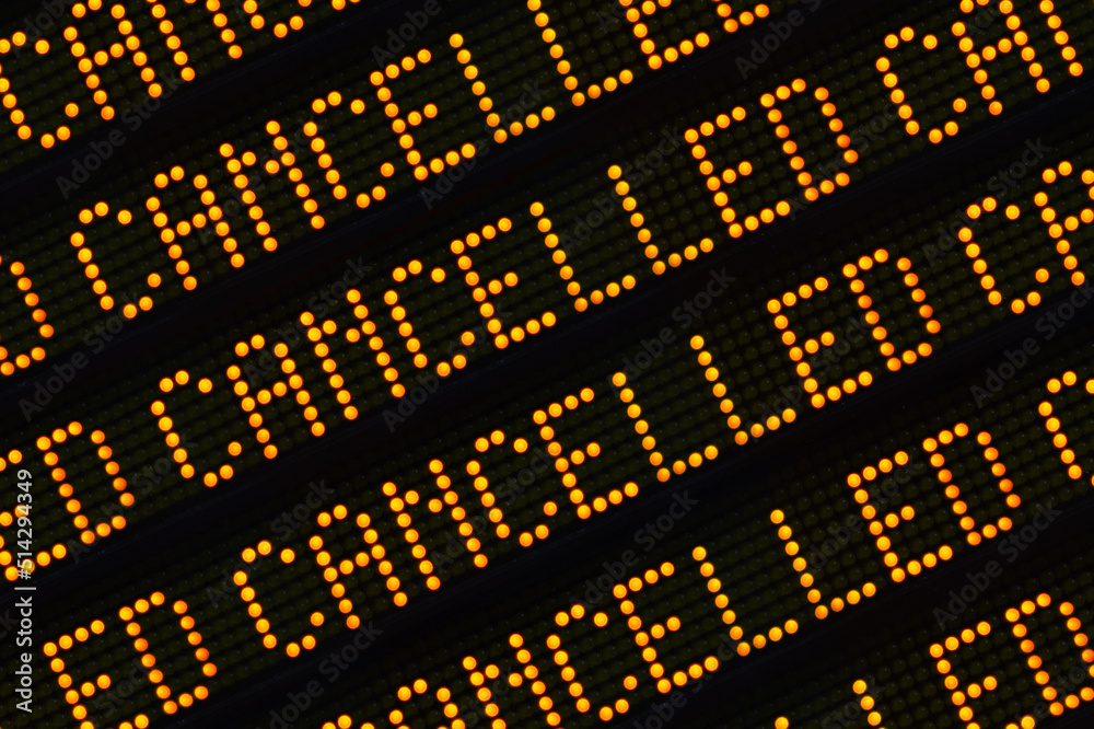 Cancelled Sign Closeup Stock Photo | Adobe Stock