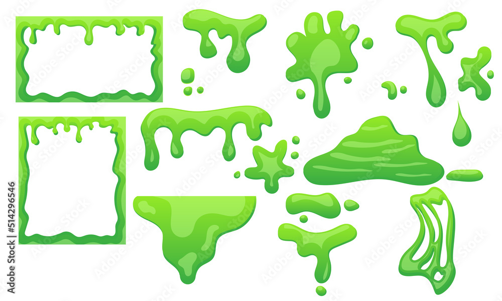 Slime background border frame and green mucus halloween. Ooze or goo ...