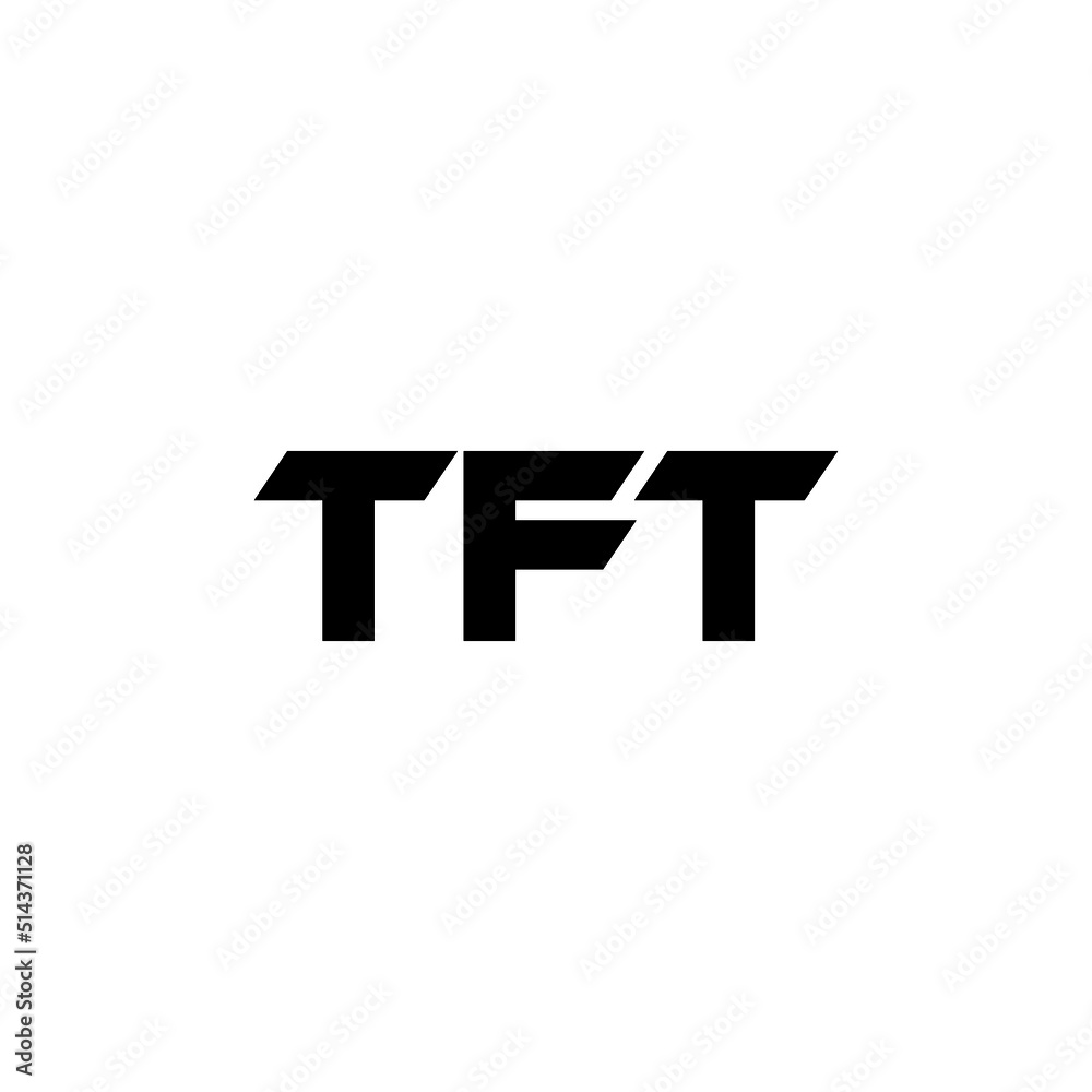 TFT letter logo design with white background in illustrator, vector ...